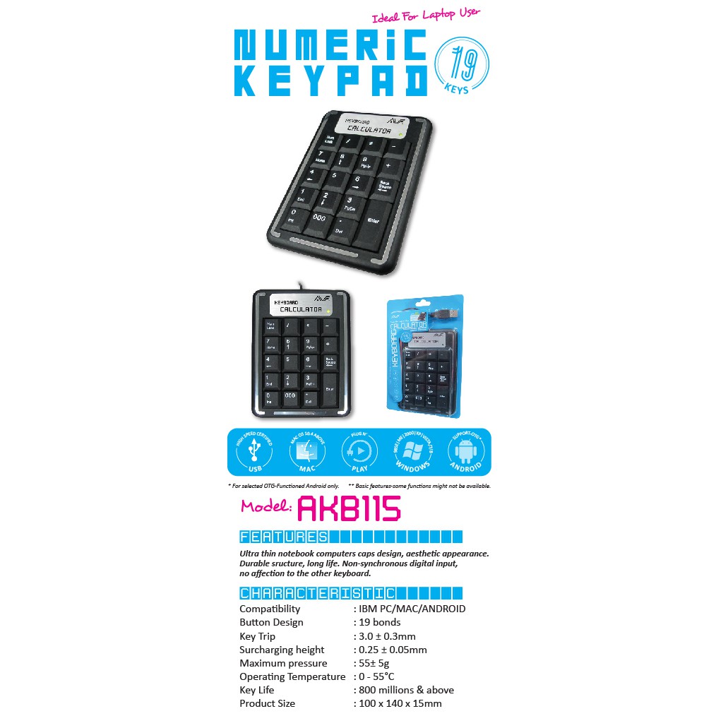 AVF NUMERIC KEYPAD CALCULATOR | Shopee Malaysia