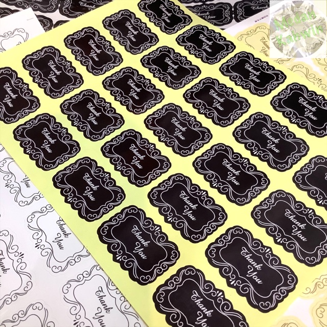 #EX0134M 50pc Sticker Petak Frame Jalar Thank You Rectangular Sticker ...