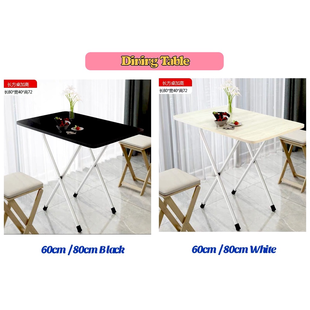 Foldable Table Dining Desk Folding Portable Table Makanan Meja Lipat ...