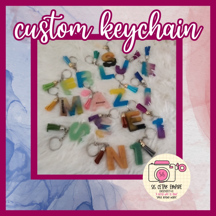 Alphabet keychain (Custom Design+Colour) | Shopee Malaysia