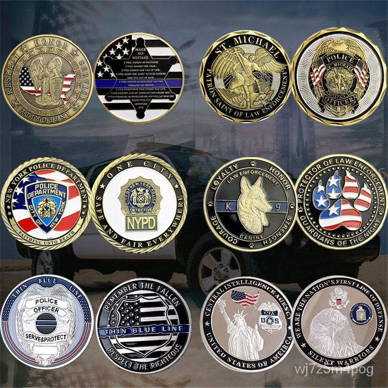 US Law Enforcement Police Officers Thin Blue Line St. Michael Challenge ...