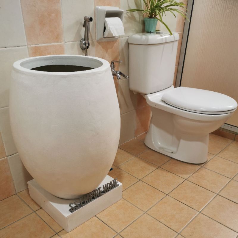 Tempayan TP1 Flat Fiberglass White Tangki Simpanan Air Bathtub Tong ...