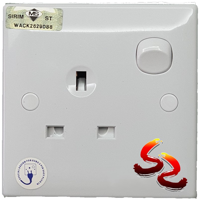 Sirim approved single 13a 250v ac wall flush switched socket outlet ...