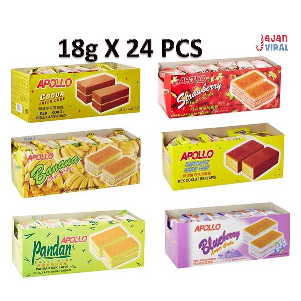 KEK APOLLO PELBAGAI 18G x 24 Pcs (READY STOICK IN MALAYSIA) | Shopee ...