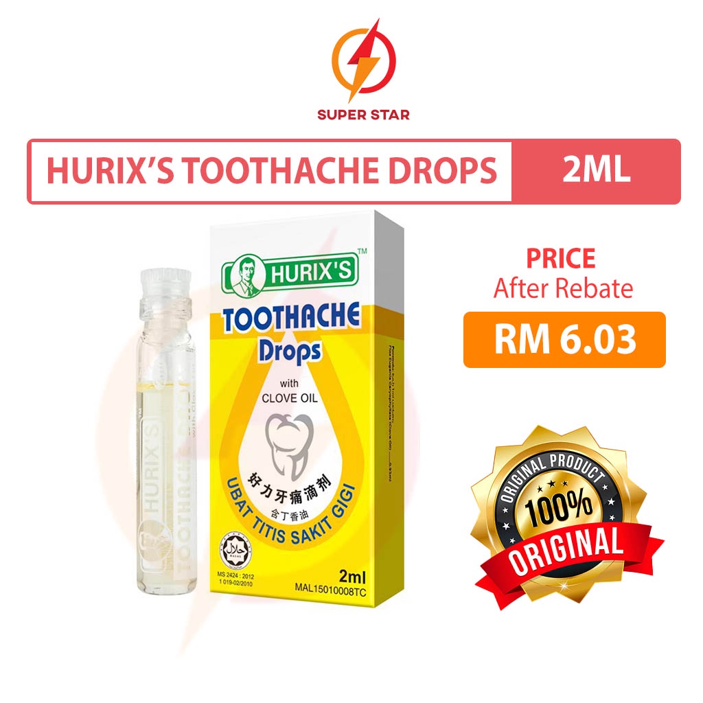 Hurix's Toothache Drop with Clove Oil 2ml | Shopee Malaysia