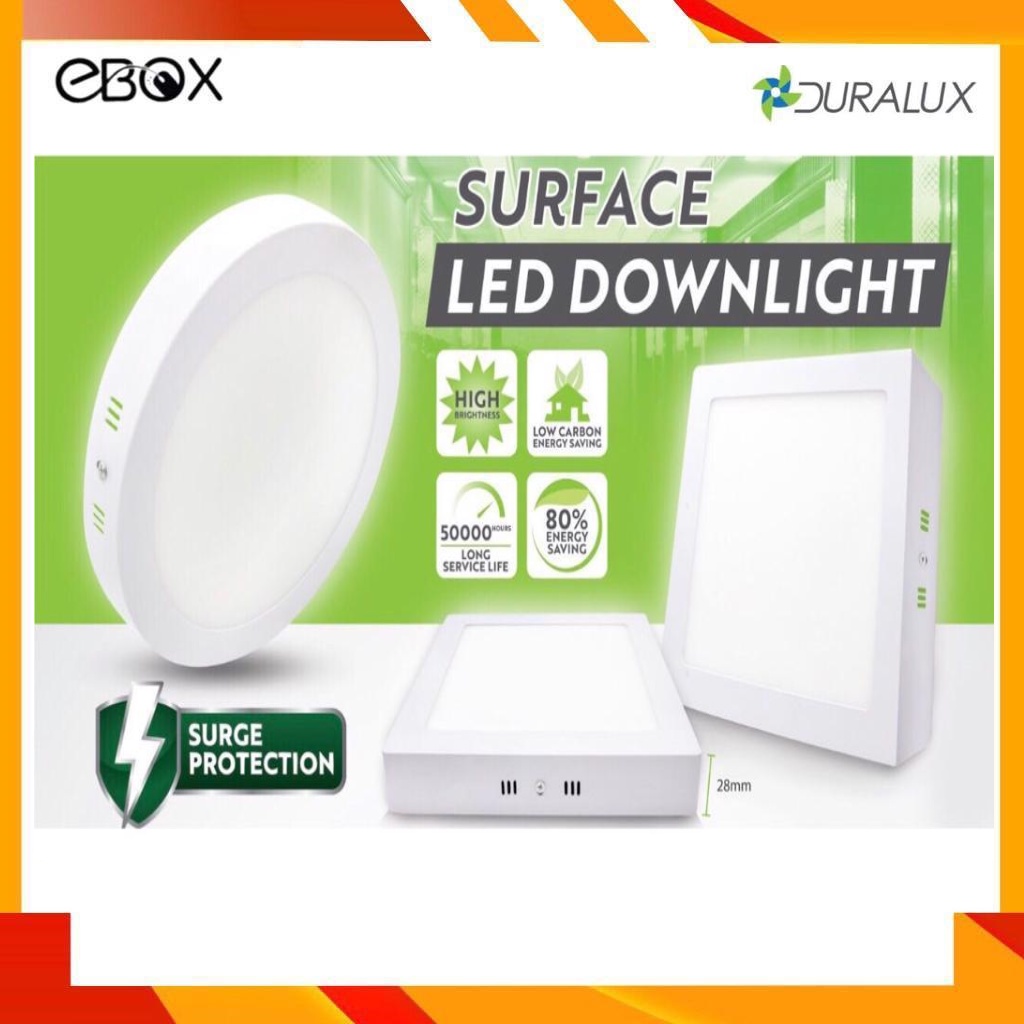DURALUX 18W (8") / 24W (12") LED SURFACE DOWNLIGHT - ROUND | Shopee ...