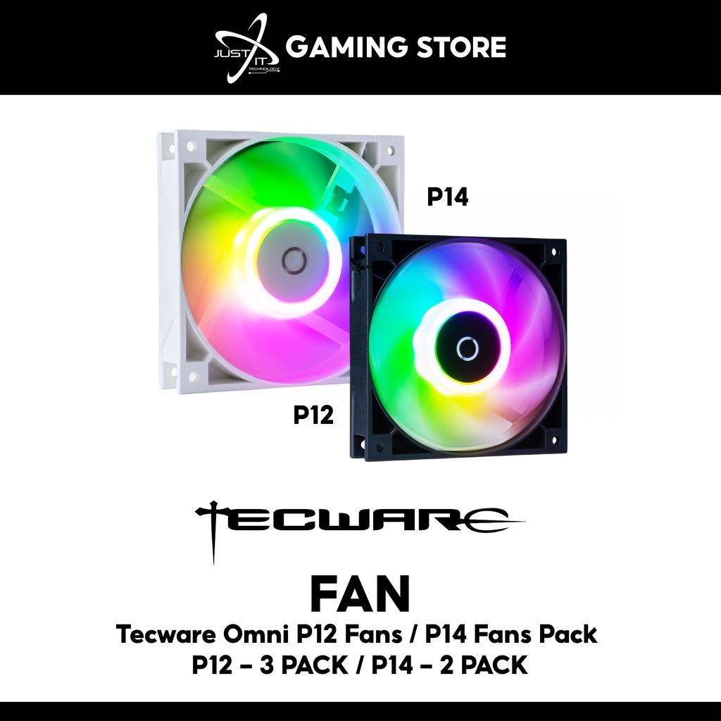 TECWARE OMNI P12 P14 , 2 3 FAN PACK ( BLACK ) ( WHITE ) WITH 8-PORT ...