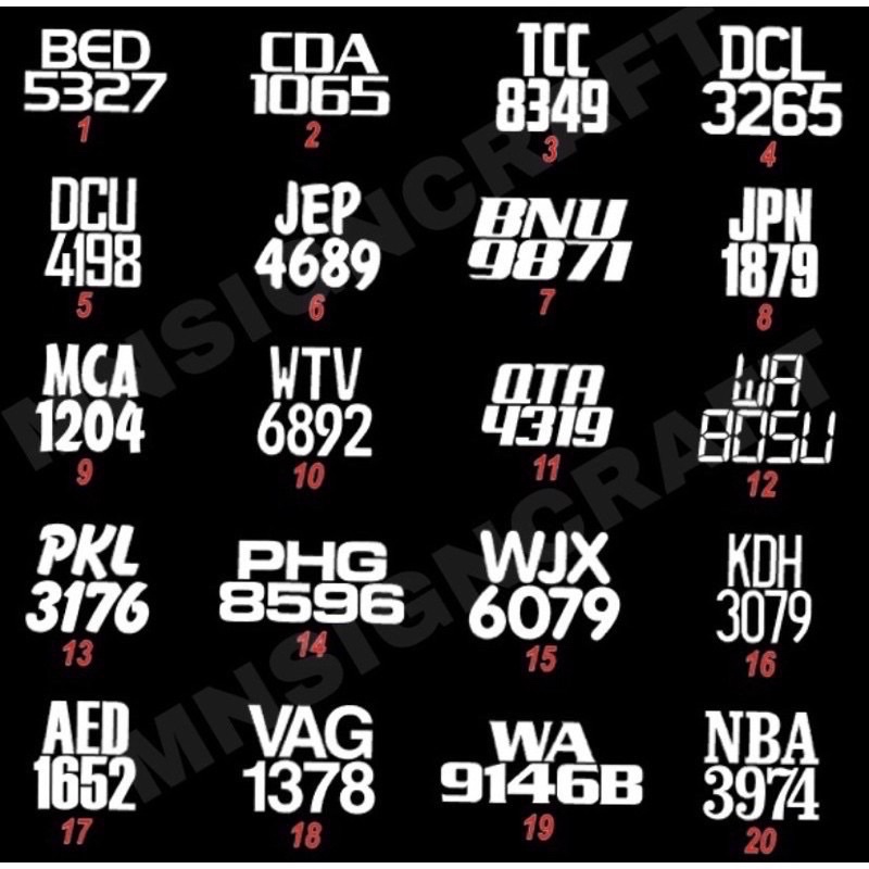 Sticker plate motor hadapan / mudguard / custom size high quality ...