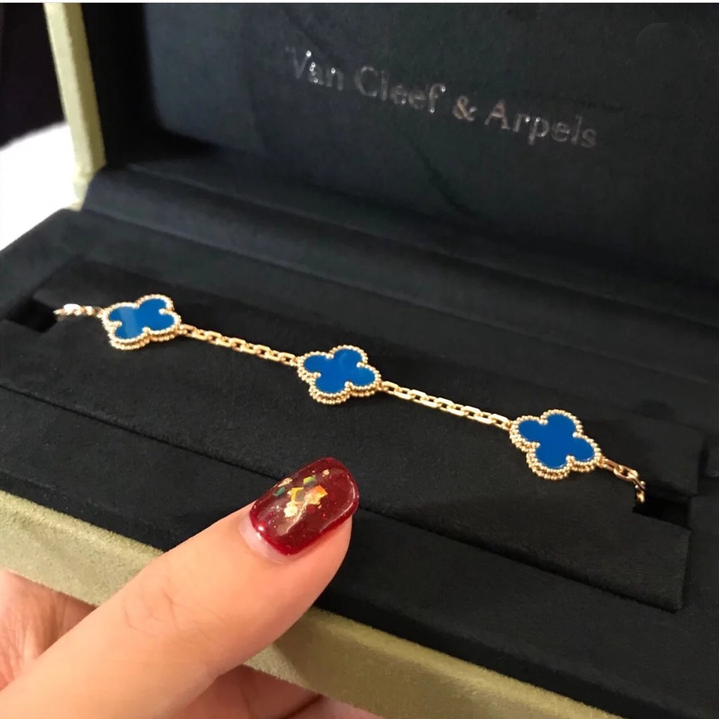 Van Cleef Arpels Vintage Alhambra Bracelet Blue Agate, 43% OFF