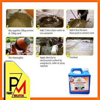 PENTENS CIM WaterProofer 4L Concrete & Mortar Waterproofing Admixture ...