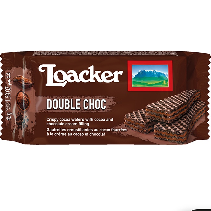 Loacker Double Chocolate Crispy Wafers 45g [HALAL] | Shopee Malaysia