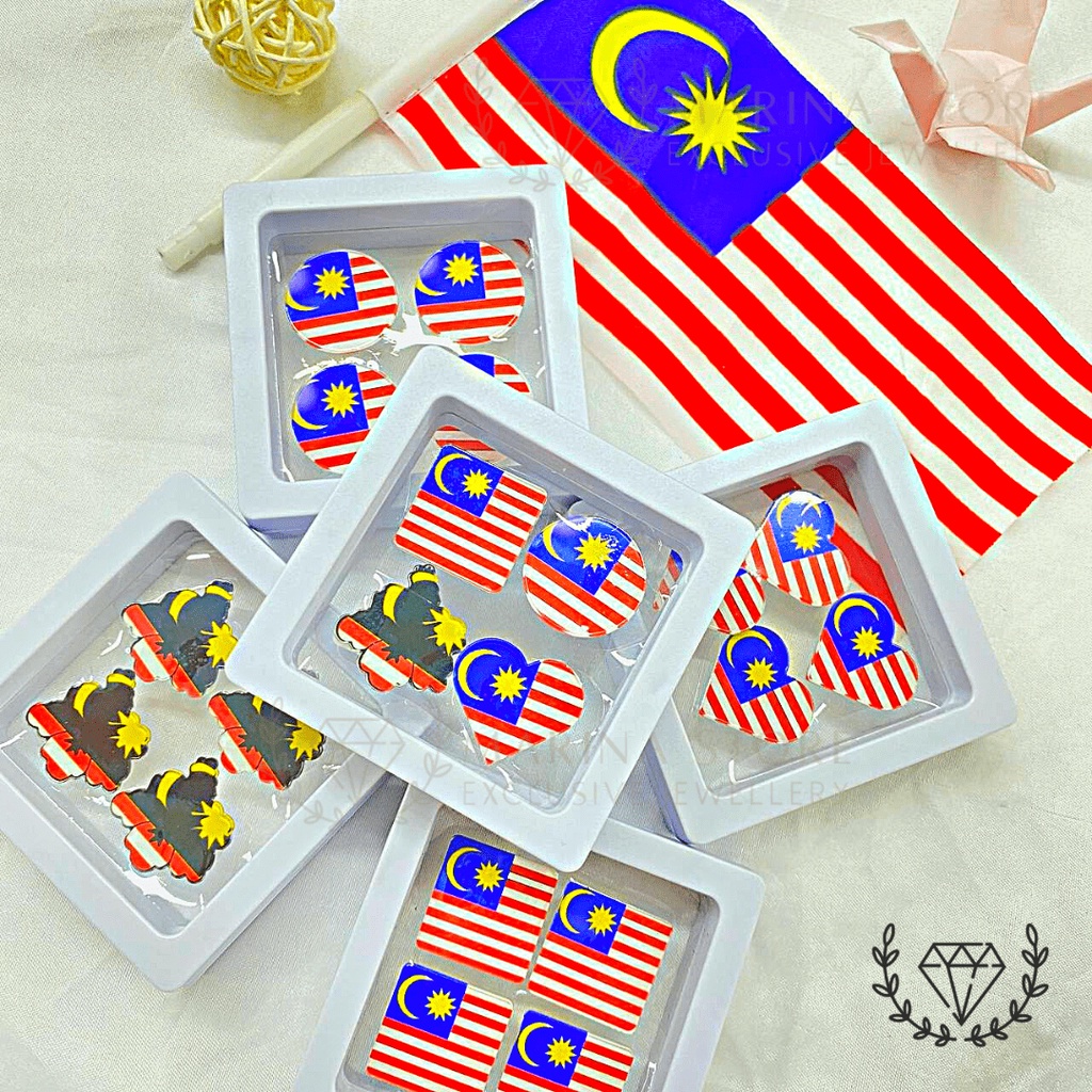 Baby Brooch Pin Tudung Bendera Malaysia Brooch Bunga Merdeka Kerongsang ...