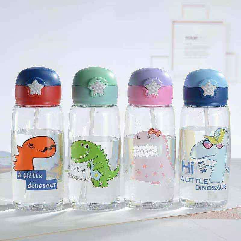 [Ready Stock] 650ml Plastic Kids Water Bottle With Straw Children Bottle Botol Air Plastic Kanak ...