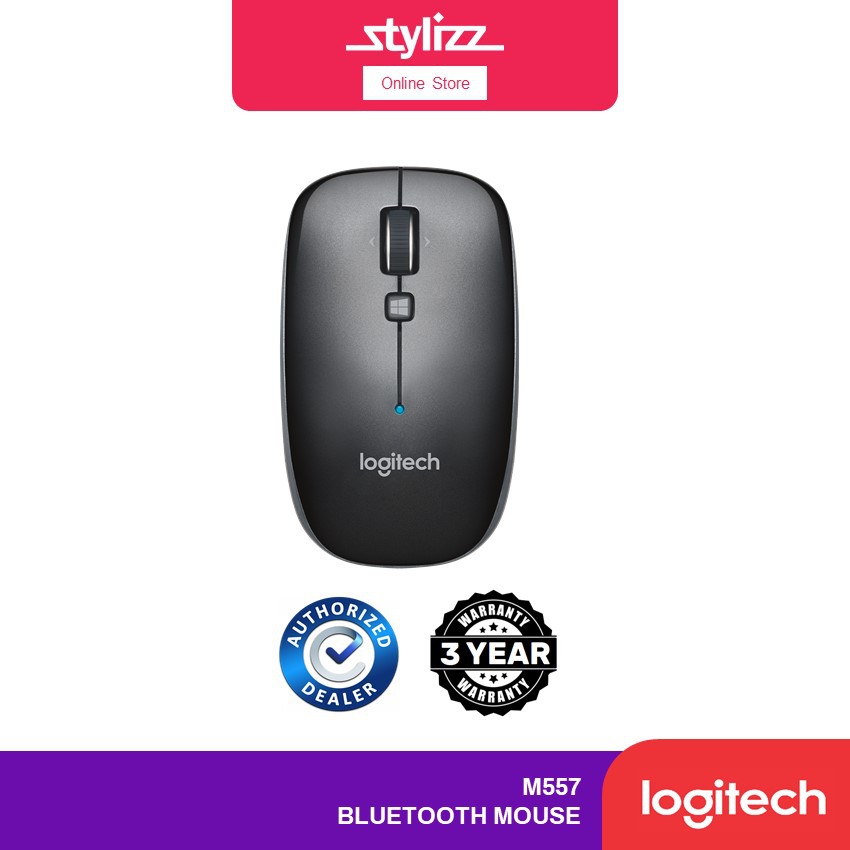 Logitech M557 Bluetooth Mouse - Dark Grey | Shopee Malaysia