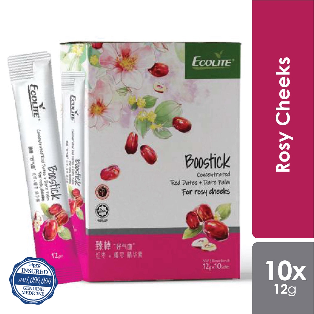 Ecolite Boostick Red Dates Date Palm For Good Rosy Cheeks 10x12g 