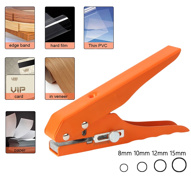 8mm 10mm 12mm 15mm Circle Hole Punch Paper Punch Hand-held Round Single ...