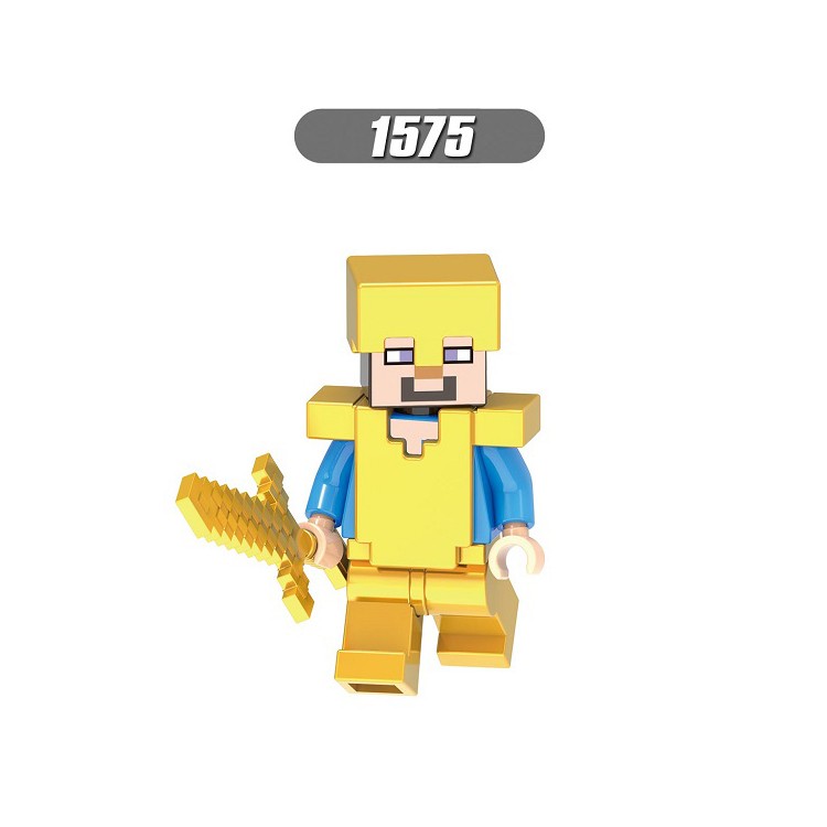 Minecraft Building Blocks Lego Toy Minifigures - Gold Armor | Shopee ...