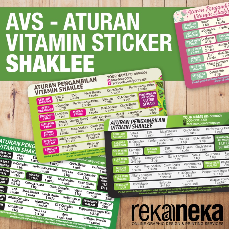 (AVS) Sticker - SHAKLEE (Aturan Vitamin Sticker) | Shopee Malaysia
