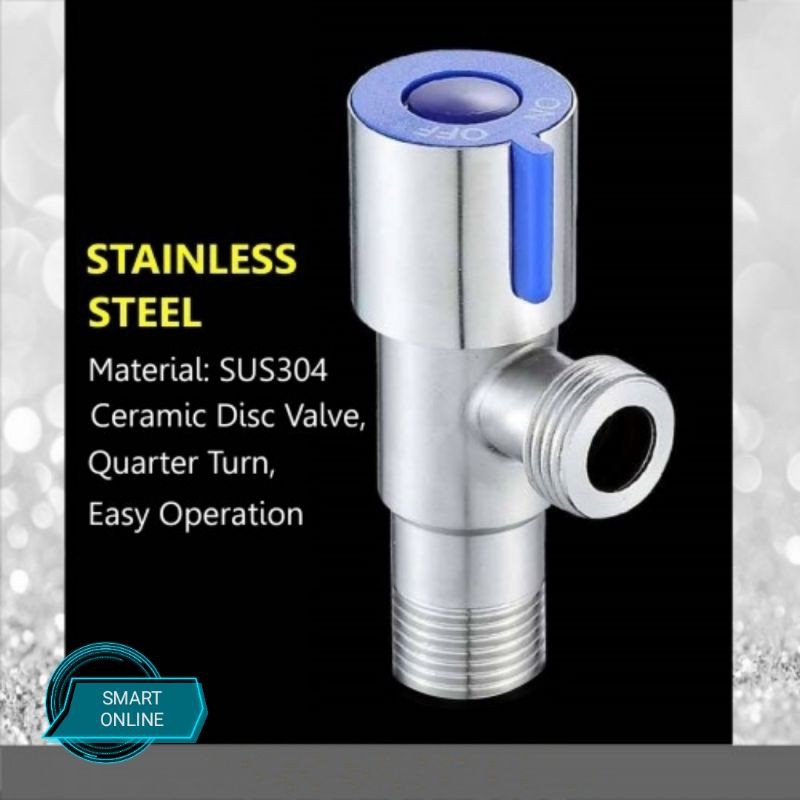 Stainless Steel Quarter Turn Angle Valve 1/2 Inch One Way Valve SUS304 ...