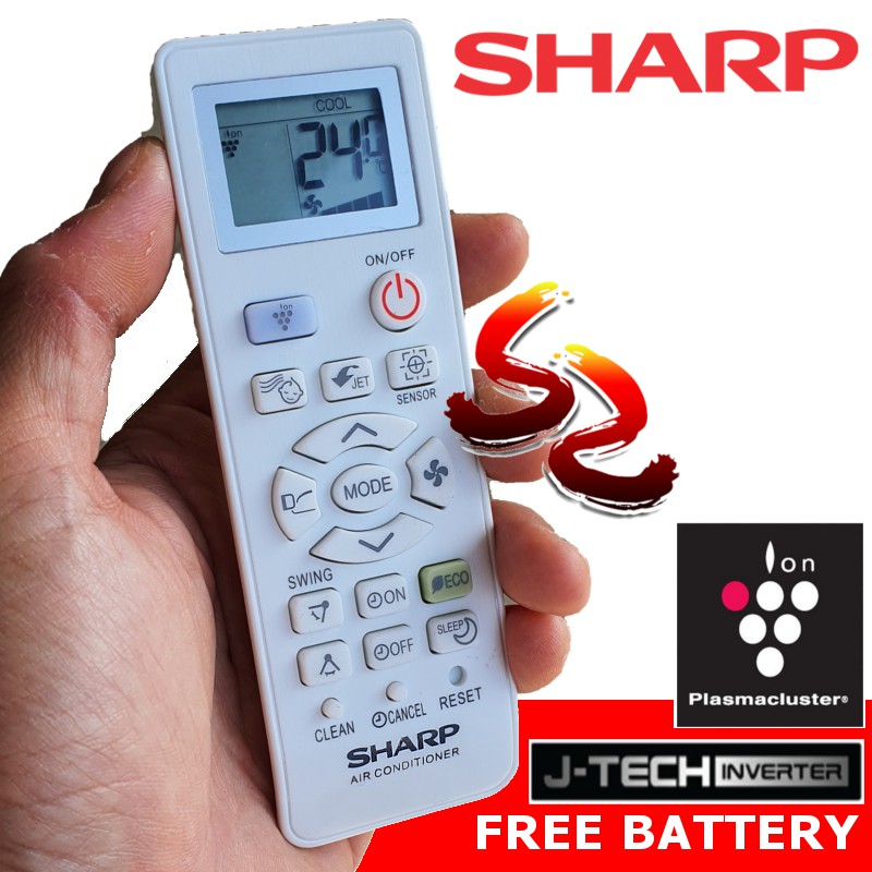 Sharp Air Cond Remote Control Replacement Ion ECO INVERTER Aircon Spare ...