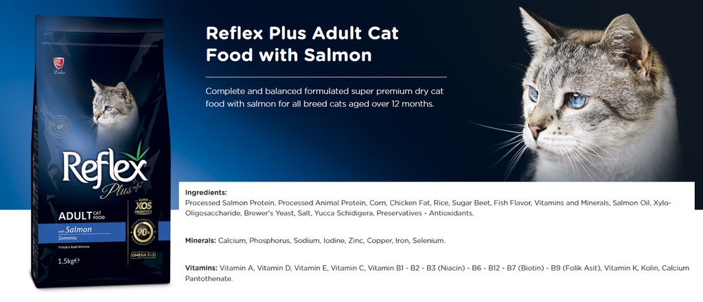 Reflex Plus 1.5kg Dry Cat Food (Kitten/Chicken/Salmon/Lamb & Rice ...