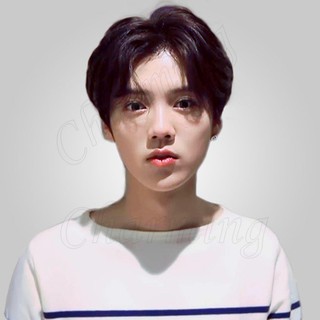 200 ** Korean handsome center parting men wig short Full Wig natural ...