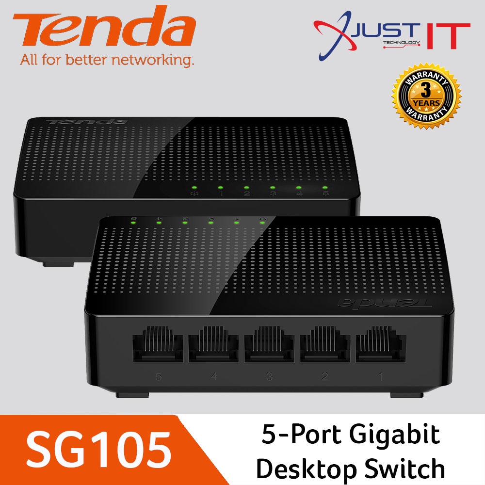 TENDA SG105 5-PORT 10/100/1000MPBS GIGABIT SWITCH | Shopee Malaysia
