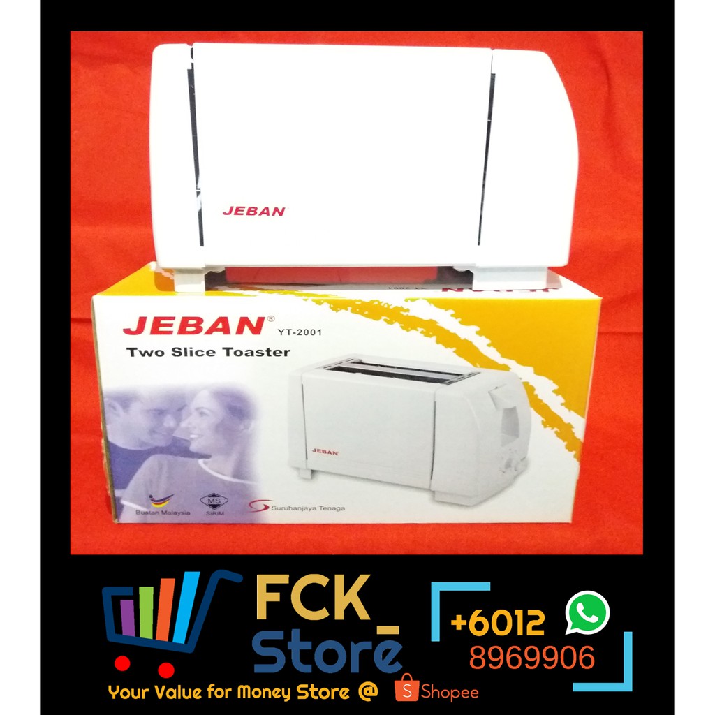 JEBAN 2 Slices Toaster YT-2001 ( 7 Levels Browning) | Shopee Malaysia