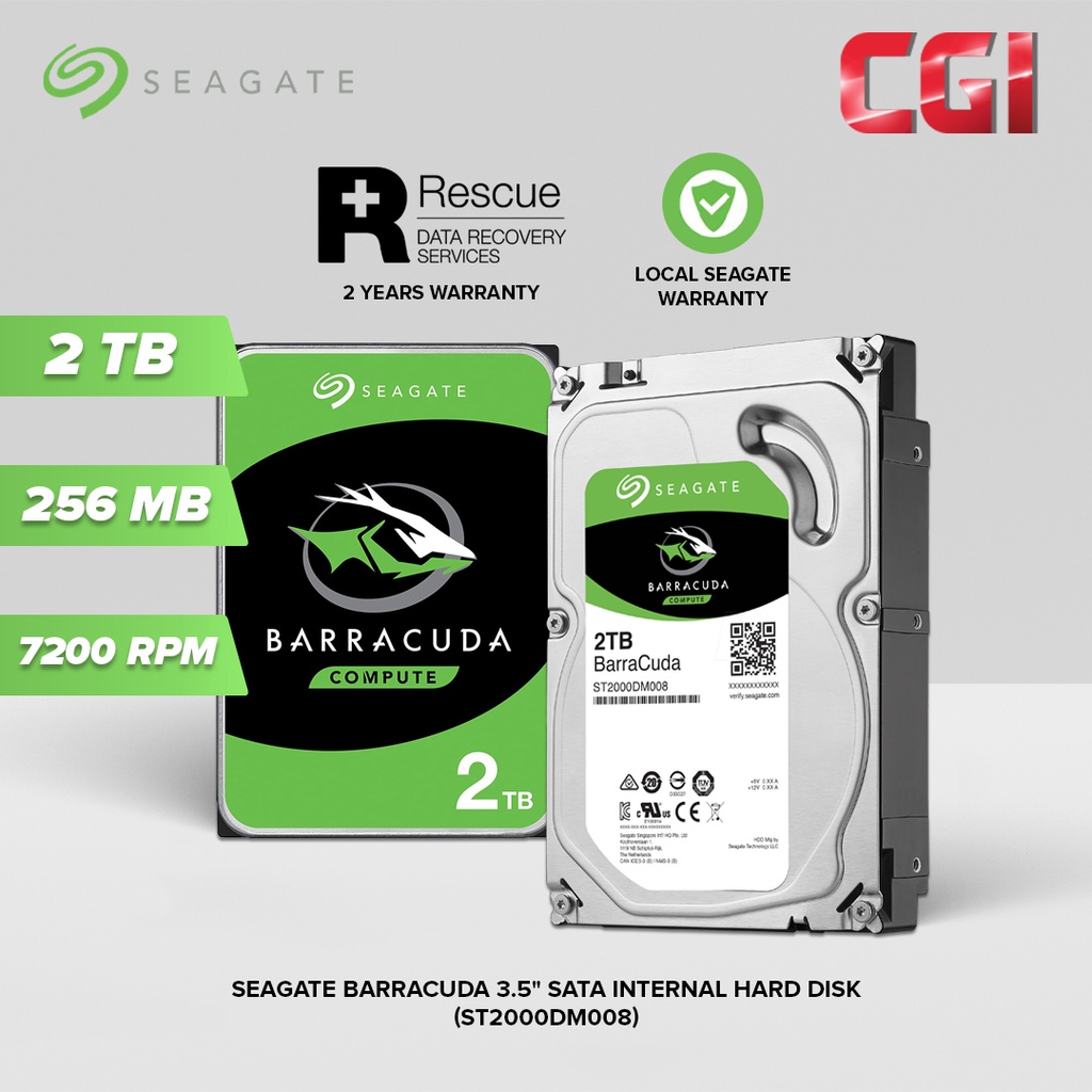 Seagate BarraCuda 2TB 3.5" SATA 256MB 7200RPM Internal HDD - ST2000DM008 | Shopee Malaysia