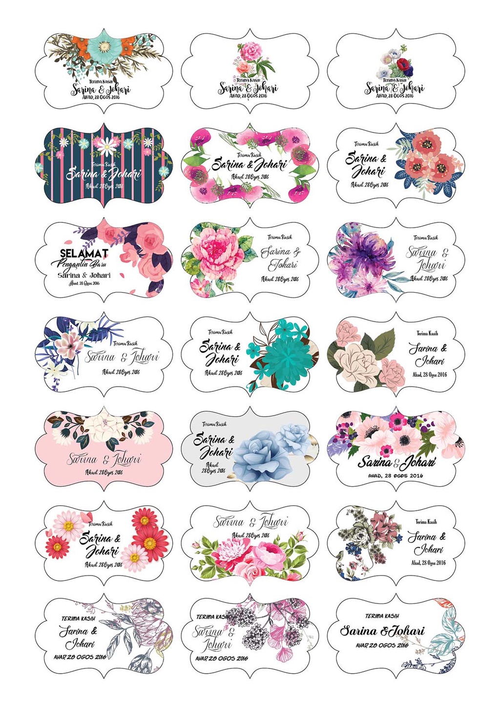 Sticker Wedding Door Gift Stiker Kenduri Kahwin Murah Stickers Doorgift ...