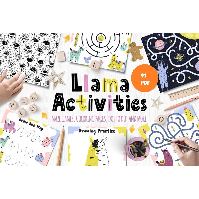 229- Llama Activities For Kids Learning Worksheet Printable PDF ...