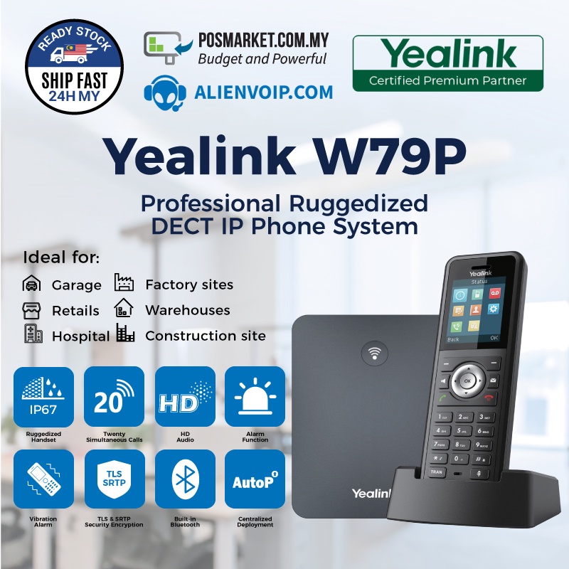 Yealink W79P Ruggedized DECT IP Phone System | Shopee Malaysia