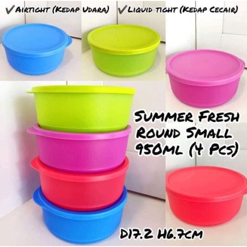 Summer Fresh saiz 950ml ( 1 set 4 pcs ) Original Tupperware | Shopee Malaysia