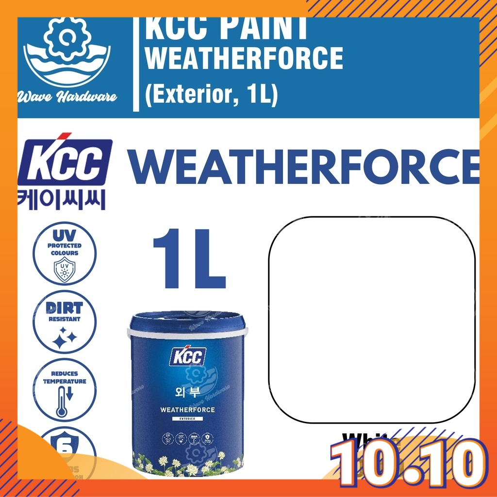 KCC PAINT Weatherforce (90000 [White], Exterior Paint, 1L) | Shopee ...