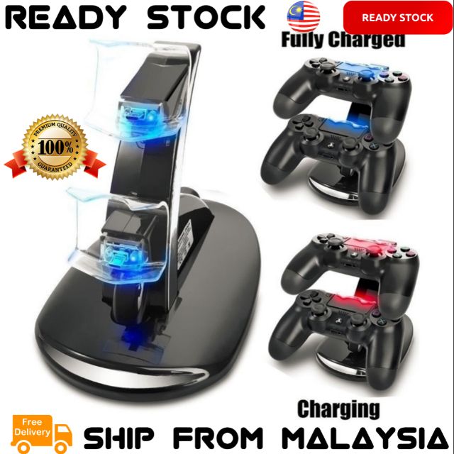 PS4 Controller Docking Station Double Gamepad Charging Dock Game ...