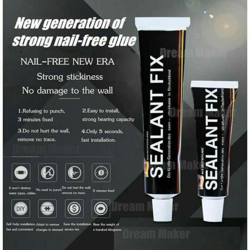 Sealant Fix gam dinding tahan lama boleh menampung berat sehingga 100kg ++ sesuai untuk semua ...
