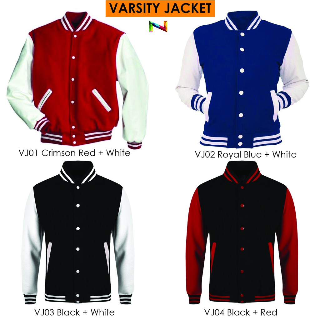 Varsity Jacket long Sleeve Unisex Tracksuit | Shopee Malaysia