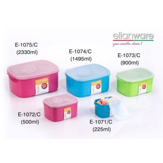 Elianware E-1075/C (2300ml) Food Container Food Storage Rectangle Shape ...