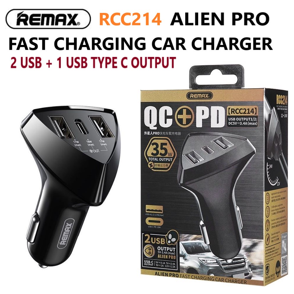 [100% Ori Ready Stock] Remax RCC-214 Alien Pro QC + PD 2 USB + USB Type ...