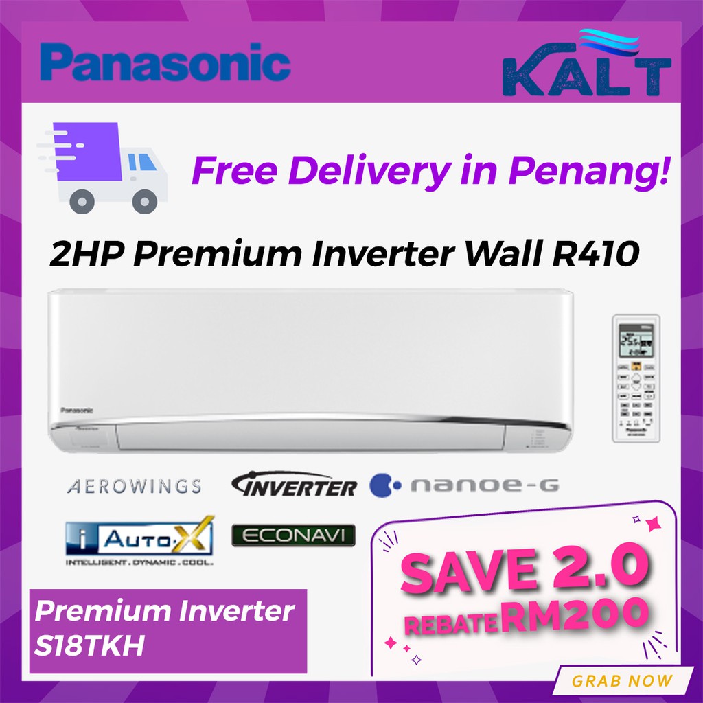 Panasonic 2HP Premium Inverter Wall R410 S18TKH | Shopee Malaysia