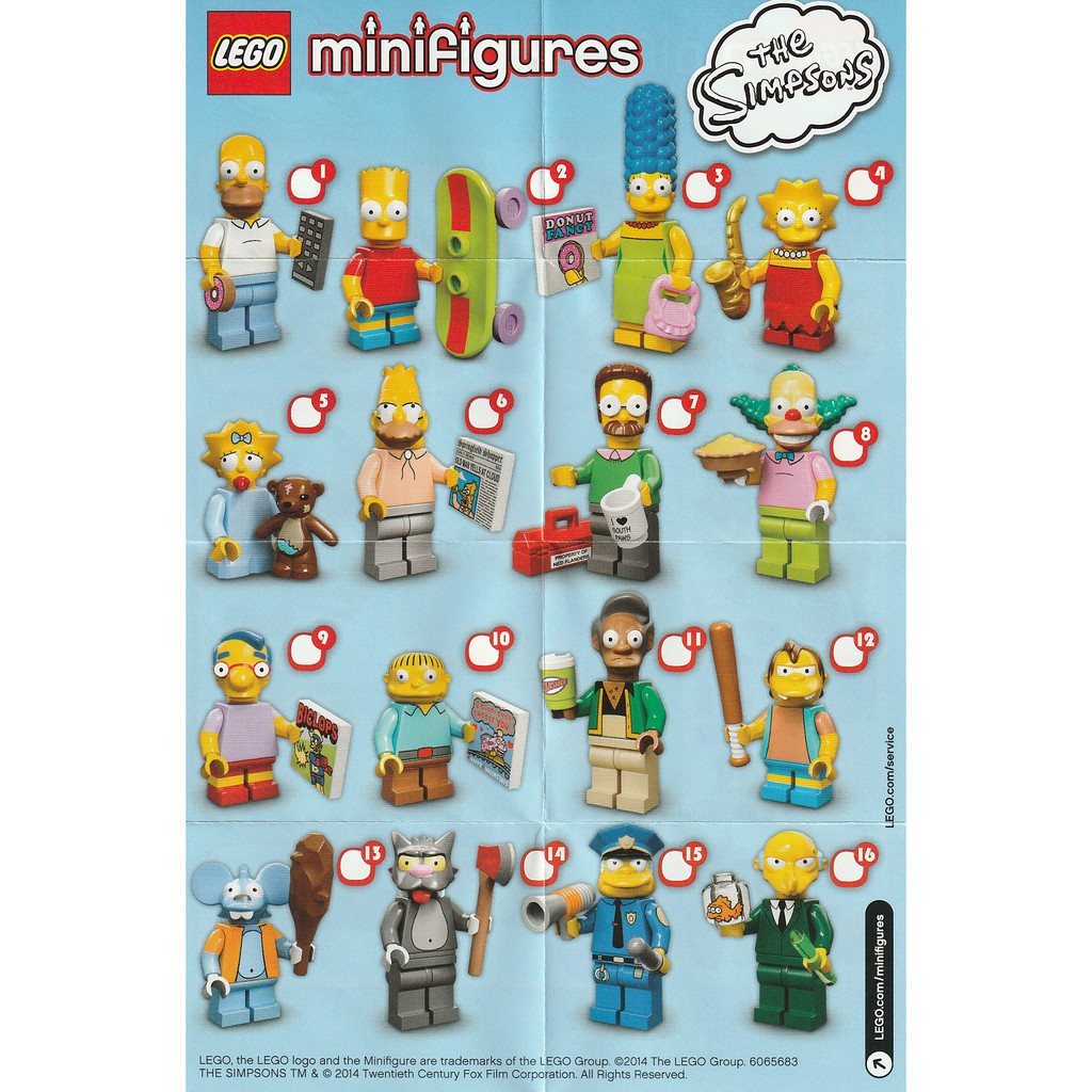 LEGO 71005 THE SIMPSONS SERIES 1 COLLECTIBLES MINIFIGURES 2014 CMF ...