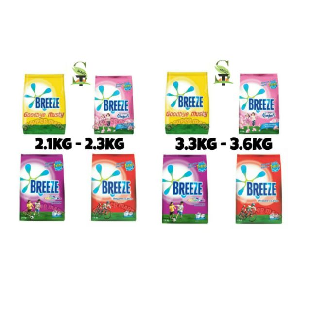 Breeze Detergent Powder 2.1kg - 2.3kg / 3.3kg - 3.6kg READY STOCK | Shopee Malaysia