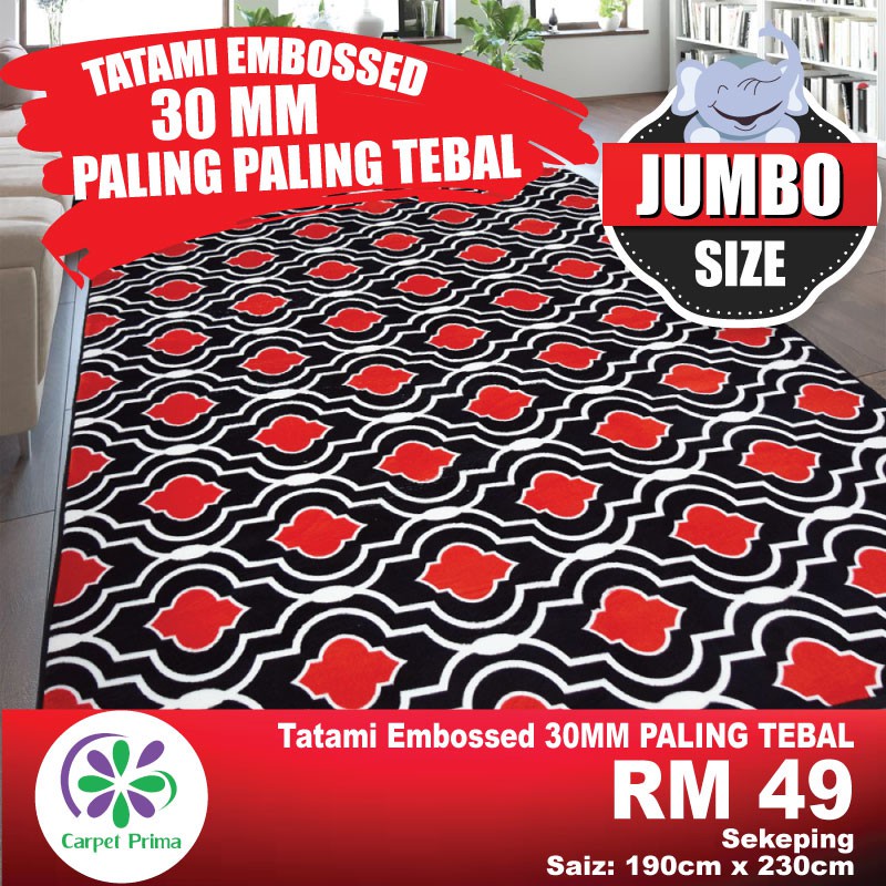 30MM TATAMI PALING PALING TEBAL GEBU SUPER SOFT CARPET 190cm x 230cm ...