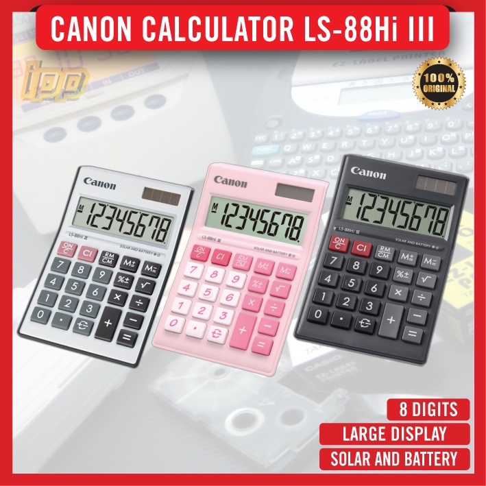 Canon Calculator LS-88HI III 8 Digits/Dual Power/Large Display ...