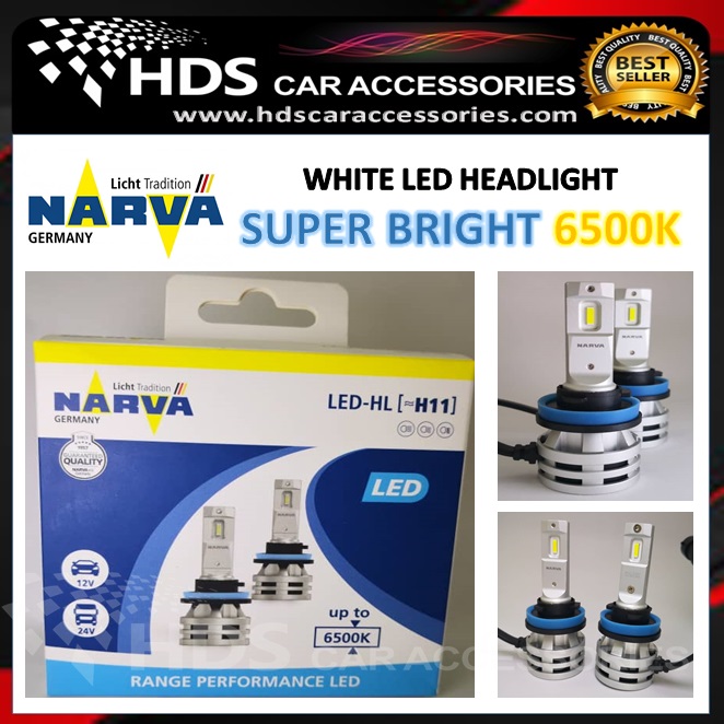 100% ORIGINAL NARVA GERMANY SUPER BRIGHT CAR Led Headlight 12V-24V 6500 ...