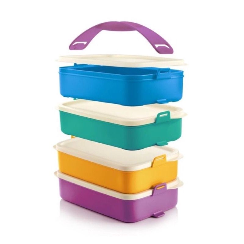 Tupperware Click To Go With Handle 900ml (4pcs) | Shopee Malaysia