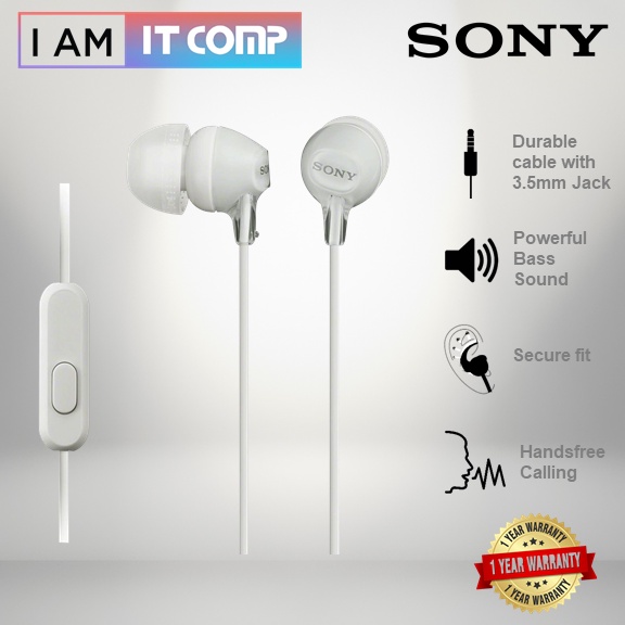Sony MDR-EX15AP / MDREX15AP In-Ear Wired Headphone / Wired Earphone ...