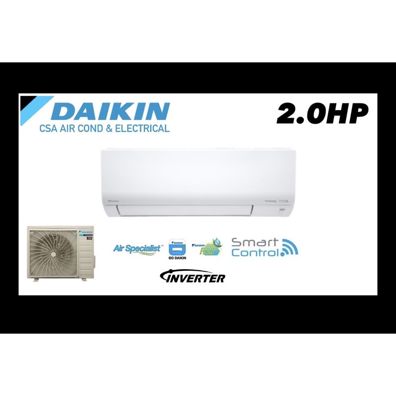 Daikin 2hp R32 Inverter Wall Mounted Split Unit With Smart Control