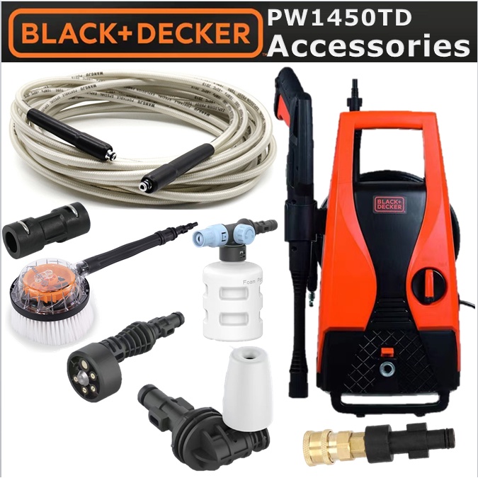 BLACK AND DECKER HIGH PRESSURE WASHER WATERJET PW1370TD PW1470TD PW1570TD SPARE PART HOSE GUN ...