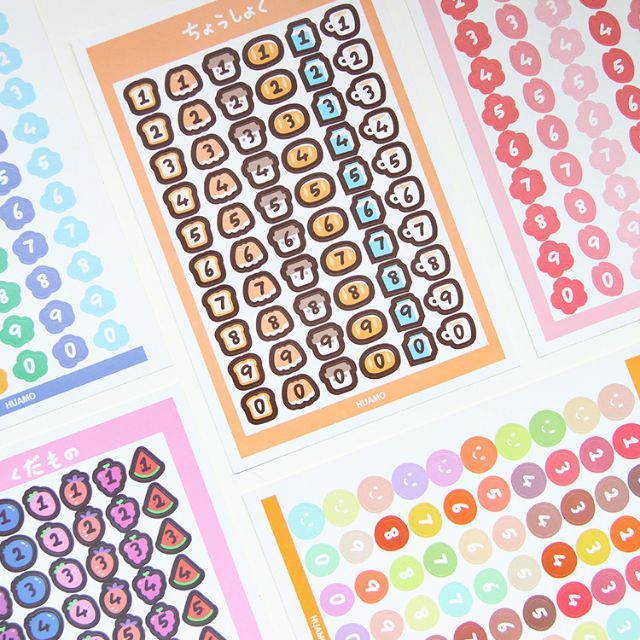 Cute Numeric Sticker (1 sheet) | Shopee Malaysia